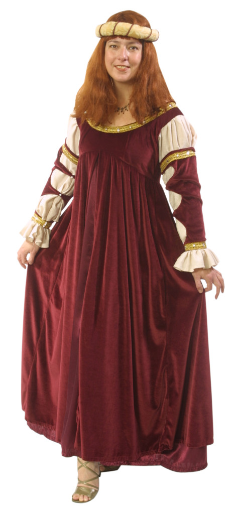 Medieval Burgundy and Cream Dress – Petticoat Lane