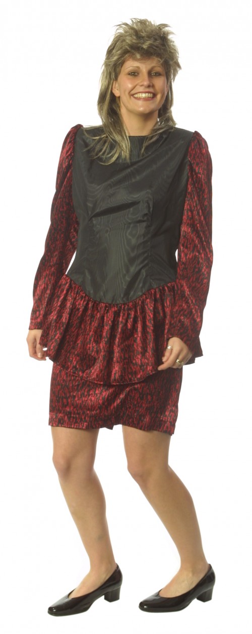 80s Red and Black Party Dress – Petticoat Lane