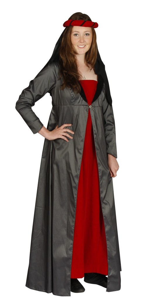Medieval Grey Red Gown – Petticoat Lane