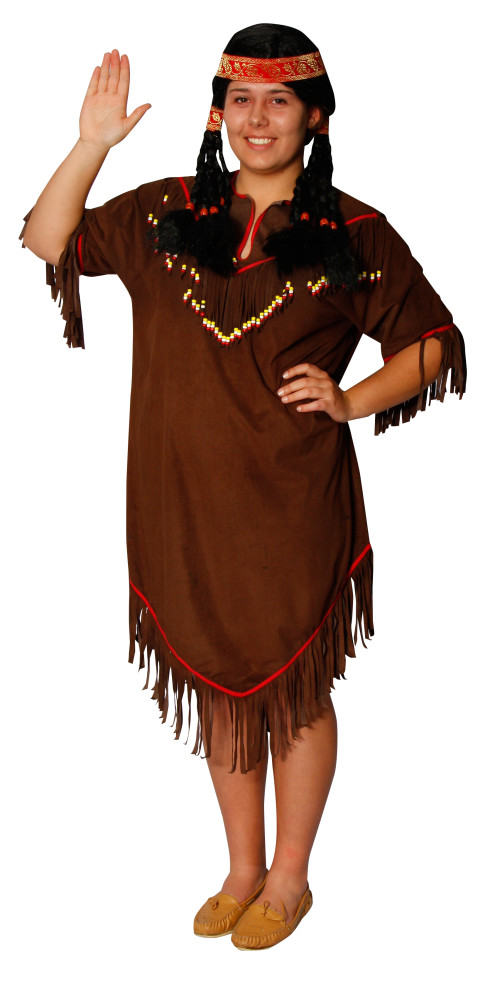 Native American Indian Girl Brown Dress Beaded – Petticoat Lane